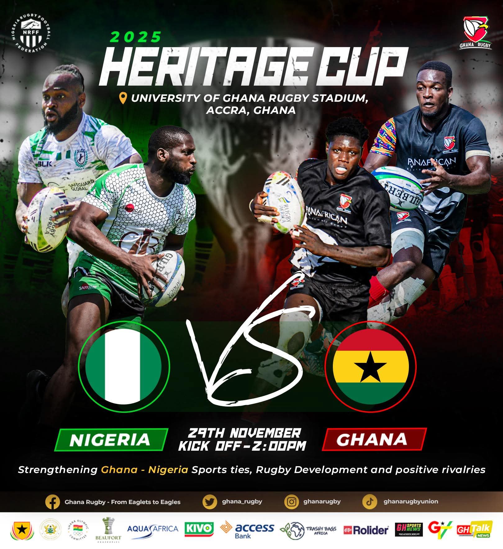 Heritage Rugby Cup 2025 — Ghana Vs Nigeria, Venue, Kick-off Time ...